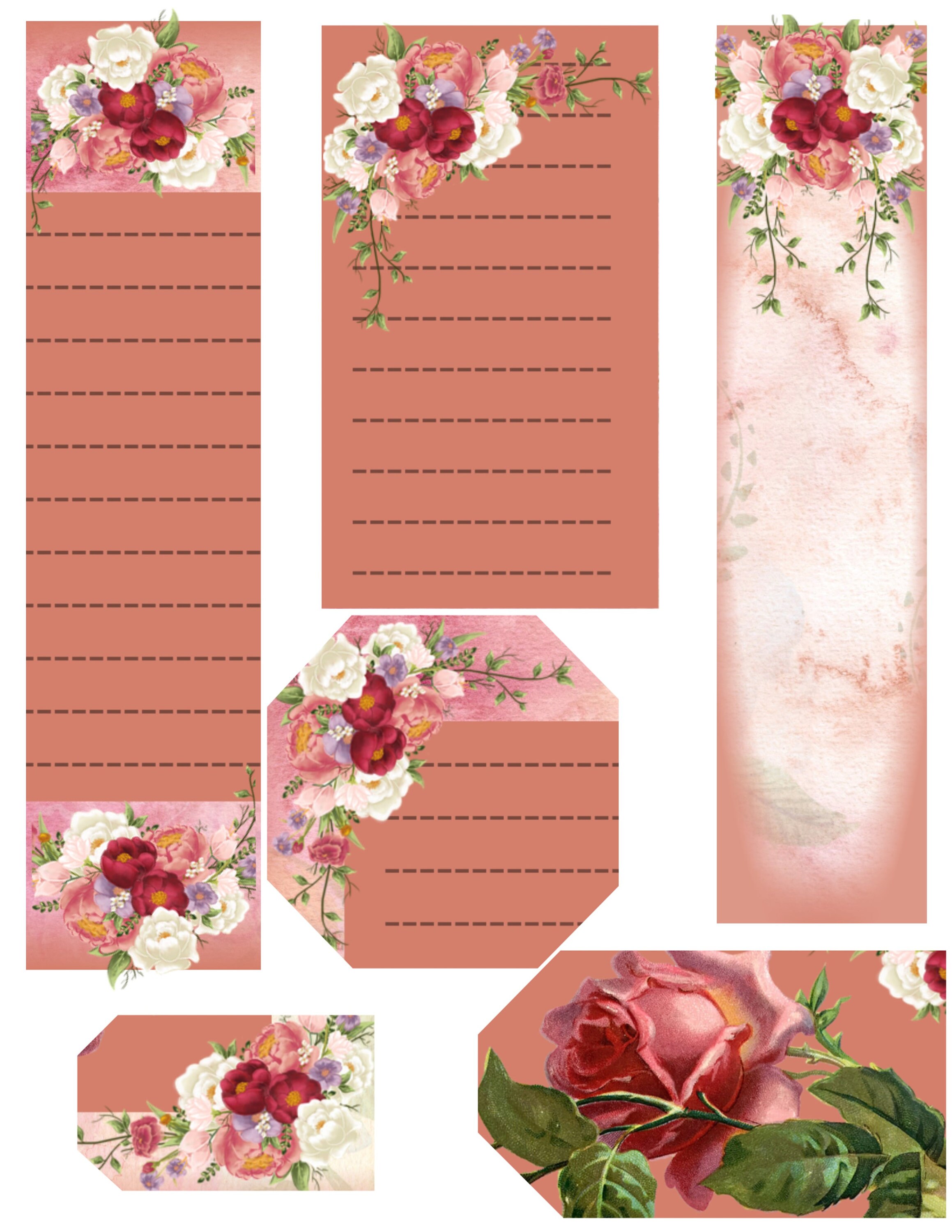Rose Journal Digital Kit /print at Home Journal Pages/ Printable ...