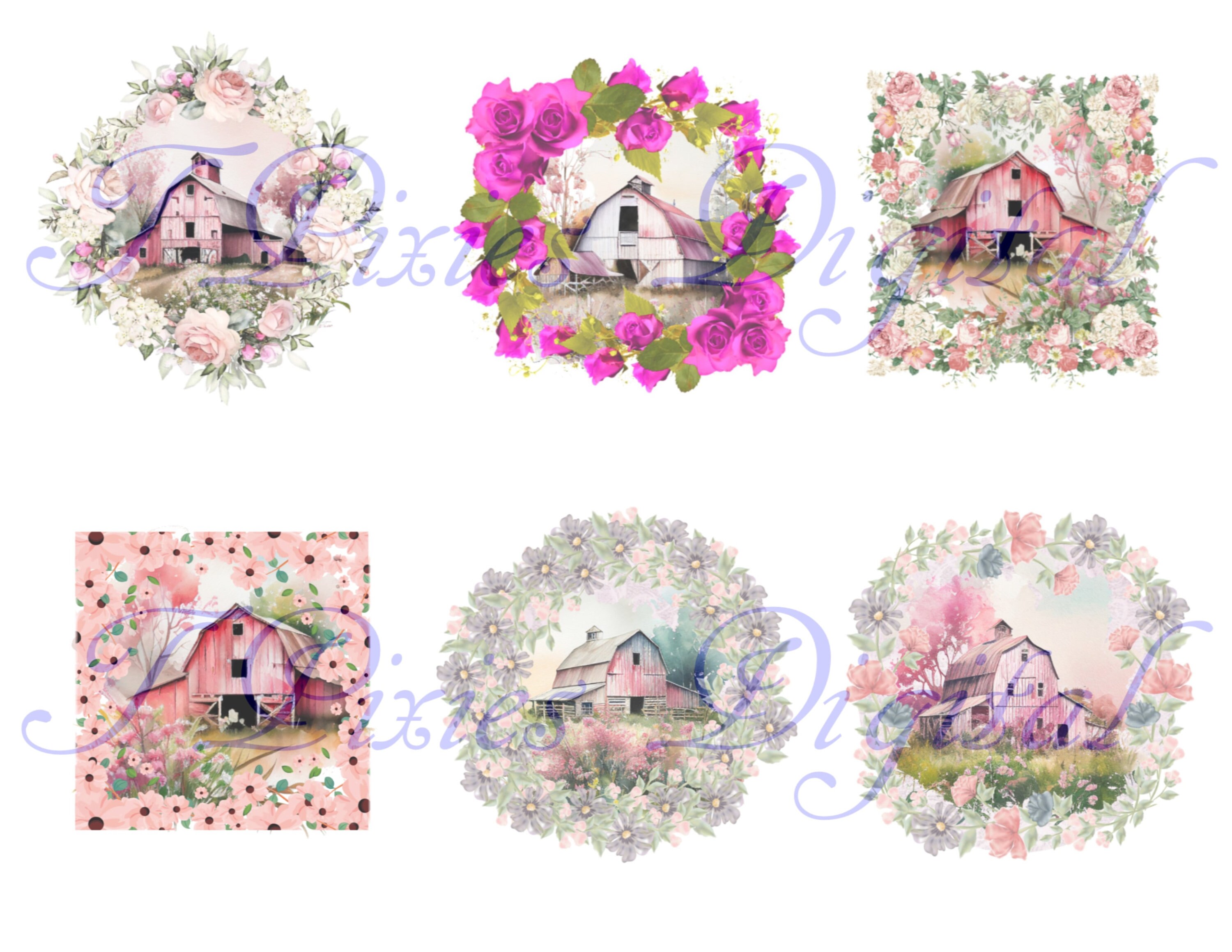 Pink Barn Farm Ephemera Pack Add On- Digital Papers, Tags, Envelopes ...