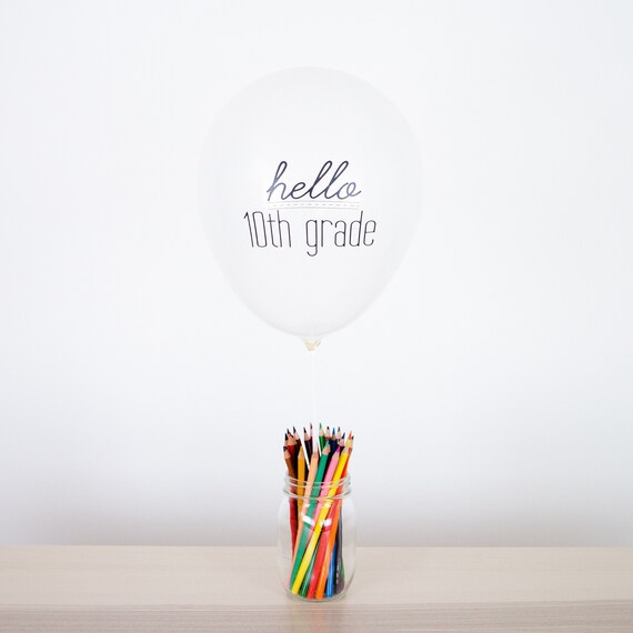First Day of 10th Grade Hello School Balloon | Etsy