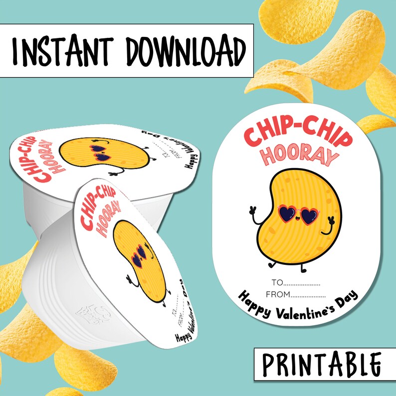 Chips Valentine Printable, Potato Chips Label, Snack Size, Kids, Chip ...