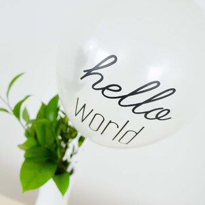 Birth Announcement Sign Hello World Balloon - Etsy