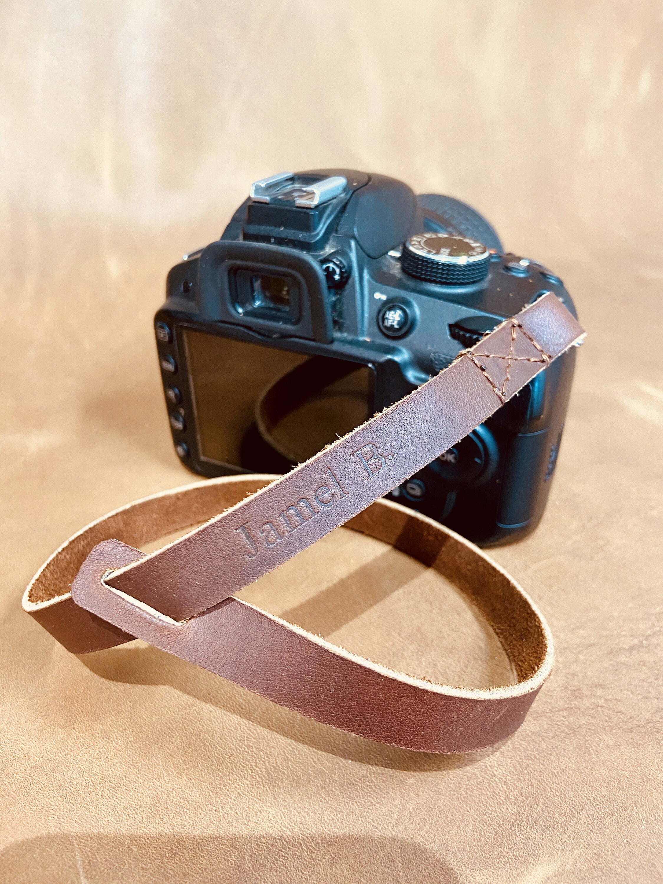 Personalized Leather Camera Wrist Strap: Full Grain Monogrammed Gift - Etsy
