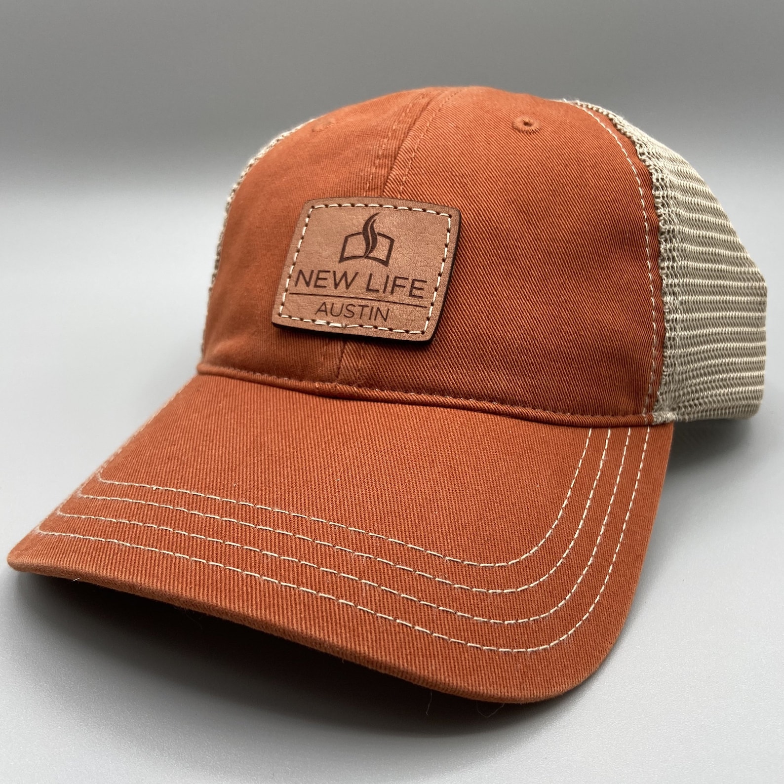 Custom Leather Patch GARMENT WASHED Hats, Laser Engraved Logo on ...