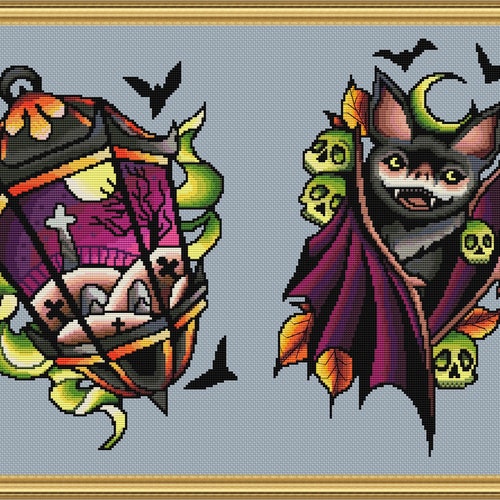 Bat WWDITS Laszlo Cross Stitch PDF Pattern Bats. | Etsy