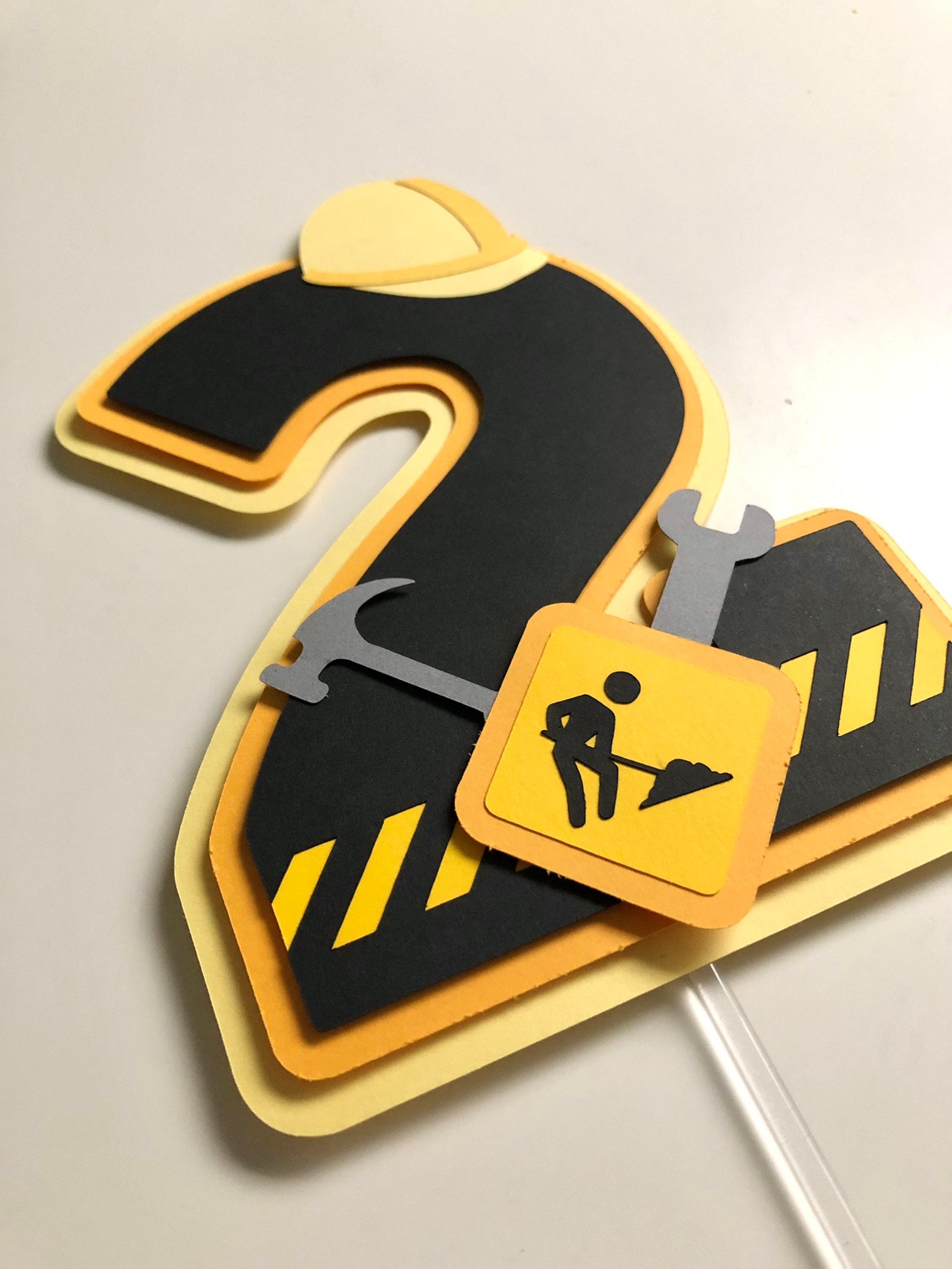 Construction Cake Topper Any Age Topper Construction Sign | Etsy