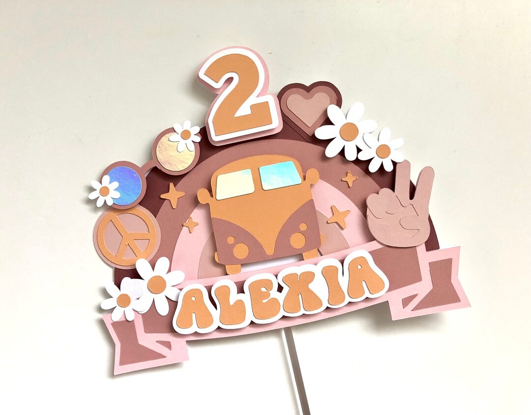 Groovy Cake Topper | Two Groovy | Groovy One | Retro Hippie Theme Party ...