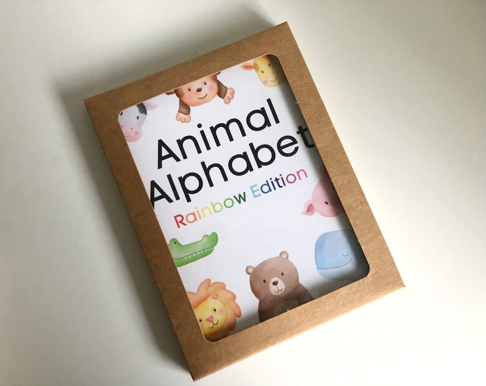ANIMAL ALPHABET Baby Flash Cards Rainbow Edition 26 - Etsy