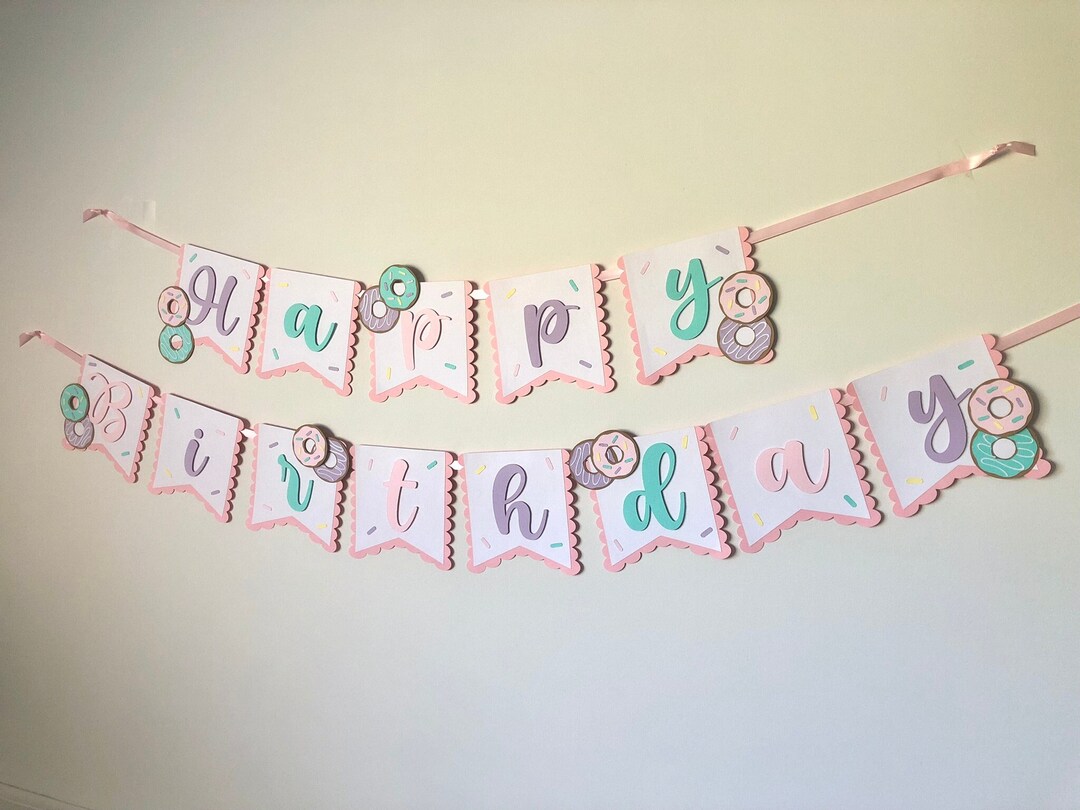 Two Sweet Doughnut Birthday Banner | Doughnut Party Theme Donut Grow up ...