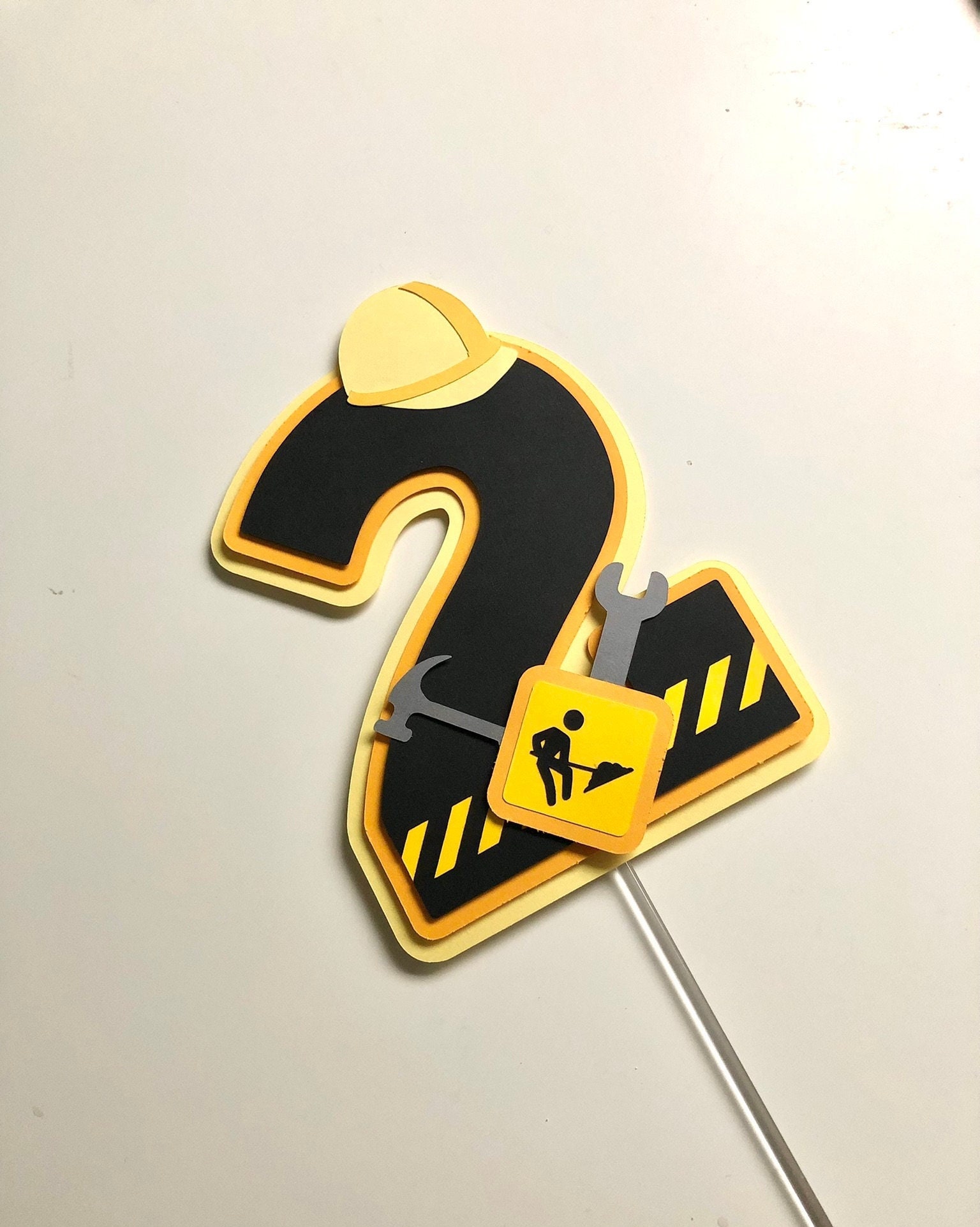 Construction Cake Topper Any Age Topper Construction Sign | Etsy