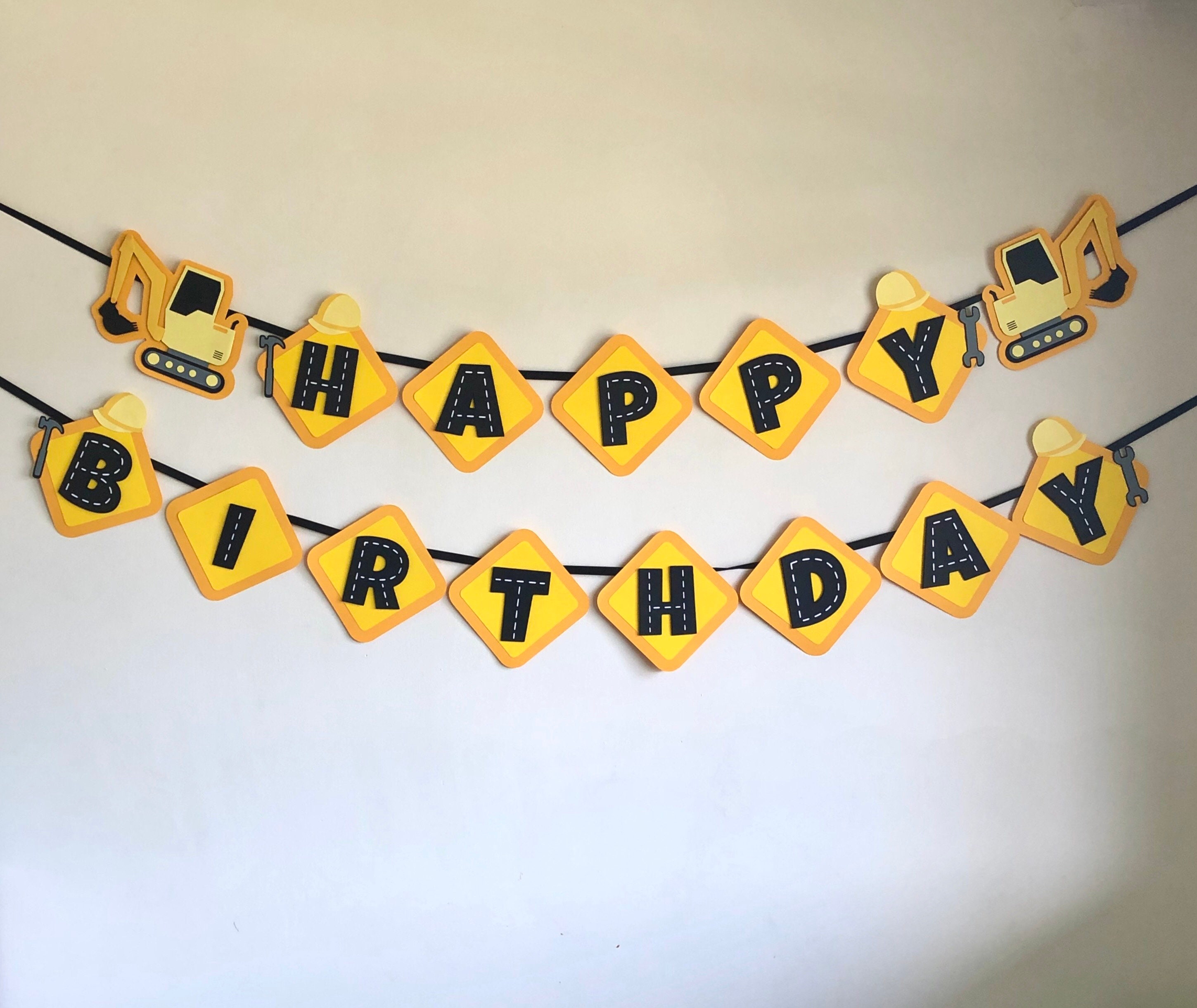 First Birthday Cake Topper | Construction Theme Birthday Party ...