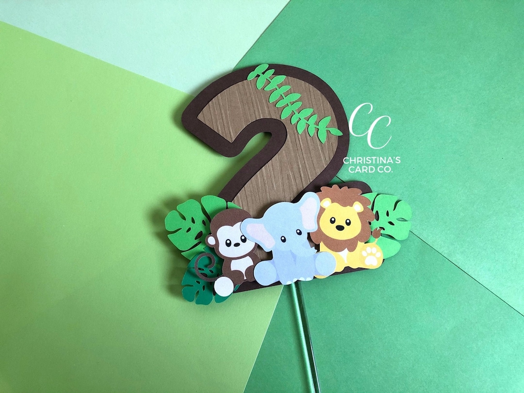 Customizable Safari Jungle Cake Topper | Any Age, Any Animal Custom ...