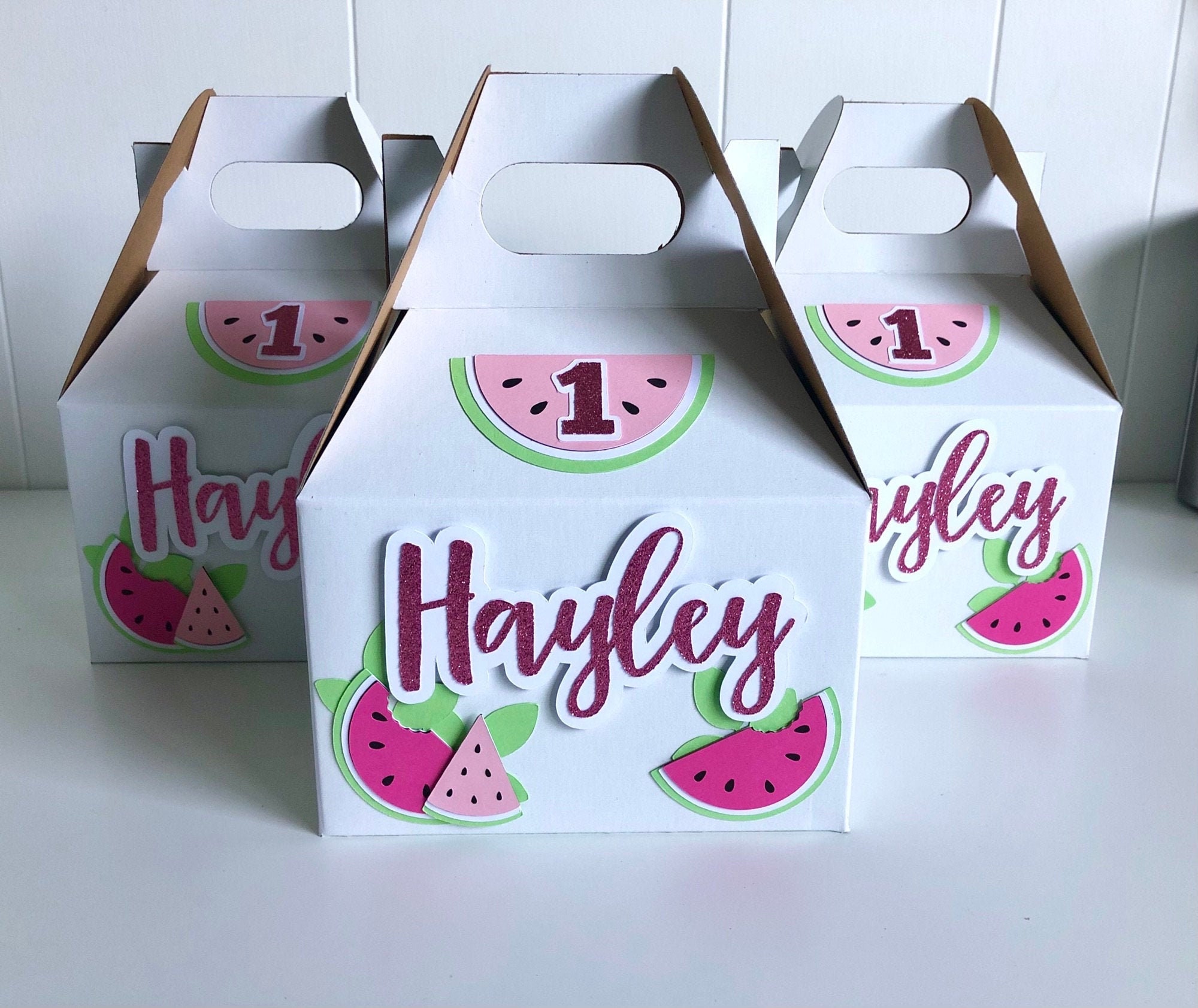 Watermelon Theme Party Favor Boxes 6x4x4 inch Gable Boxes | Etsy