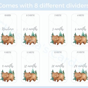 PRINTED & LAMINATED Baby Closet Dividers | Forest Bears | 8 Closet ...