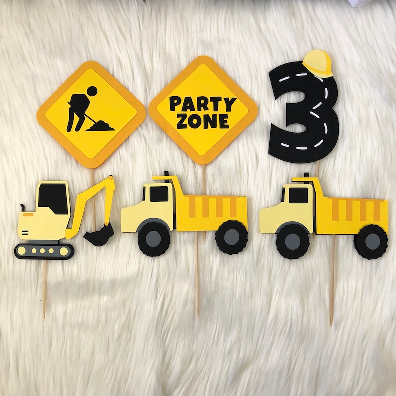 Construction Centrepieces Double-sided Centerpieces Set of 6 | Etsy