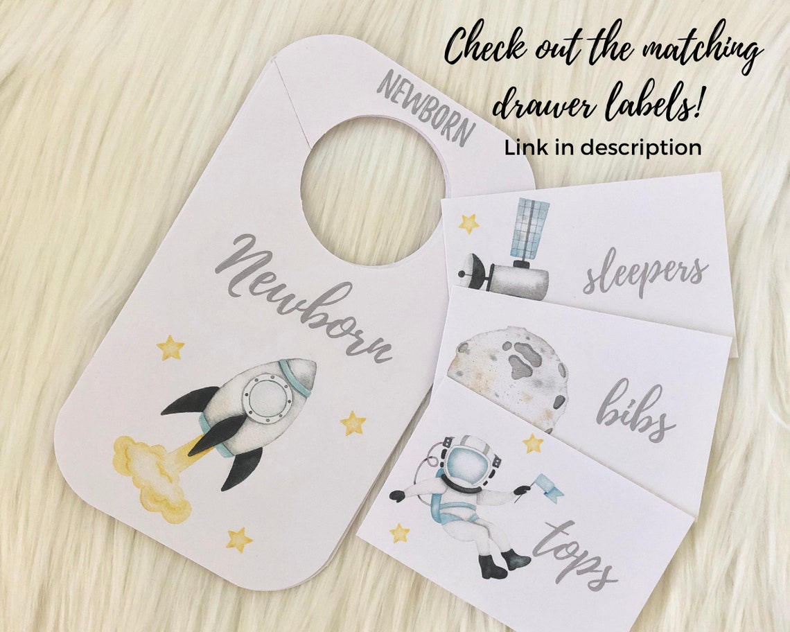 PRINTED & LAMINATED Baby Closet Dividers | Outer Space Nursery Theme ...