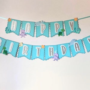 Happy Birthday Banner | Under the Sea Theme Party Decorations | Sea ...