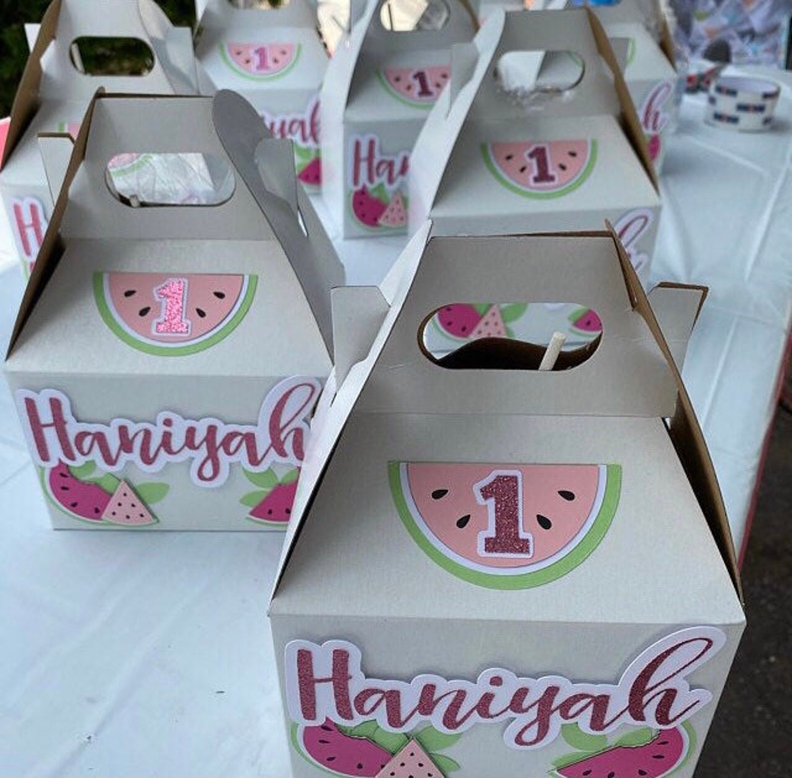 Watermelon Theme Party Favor Boxes 6x4x4 inch Gable Boxes | Etsy