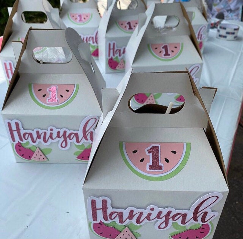 Watermelon Theme Party Favor Boxes 6x4x4 Inch Gable Boxes | Etsy