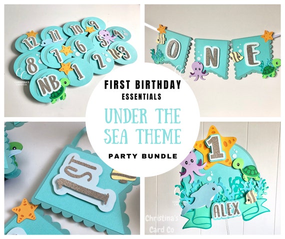 FIRST BIRTHDAY ESSENTIALS Under the Sea Theme Party Bundle - Etsy