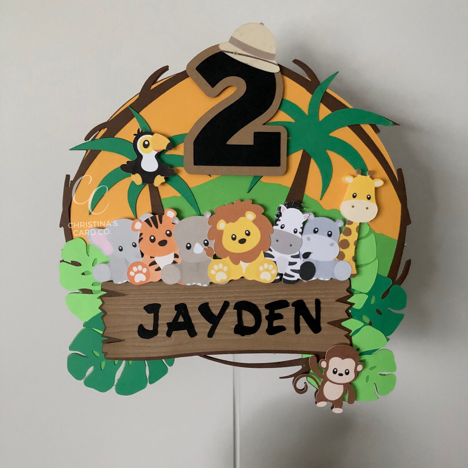 Safari Jungle Cake Topper | Safari Birthday Party Theme, Two Wild, Into ...
