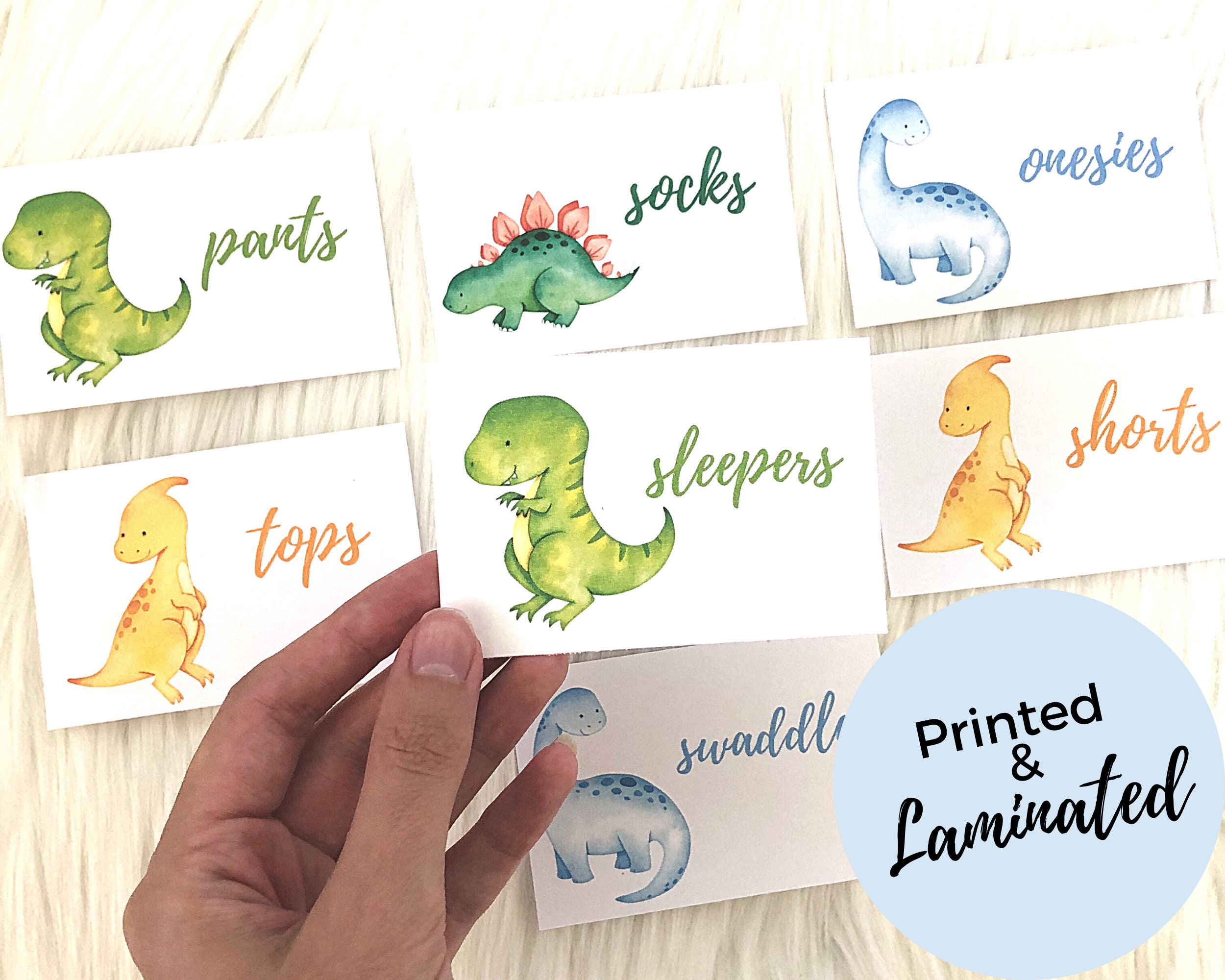 PRINTED & LAMINATED Baby Drawer Labels Colorful Rainbow - Etsy