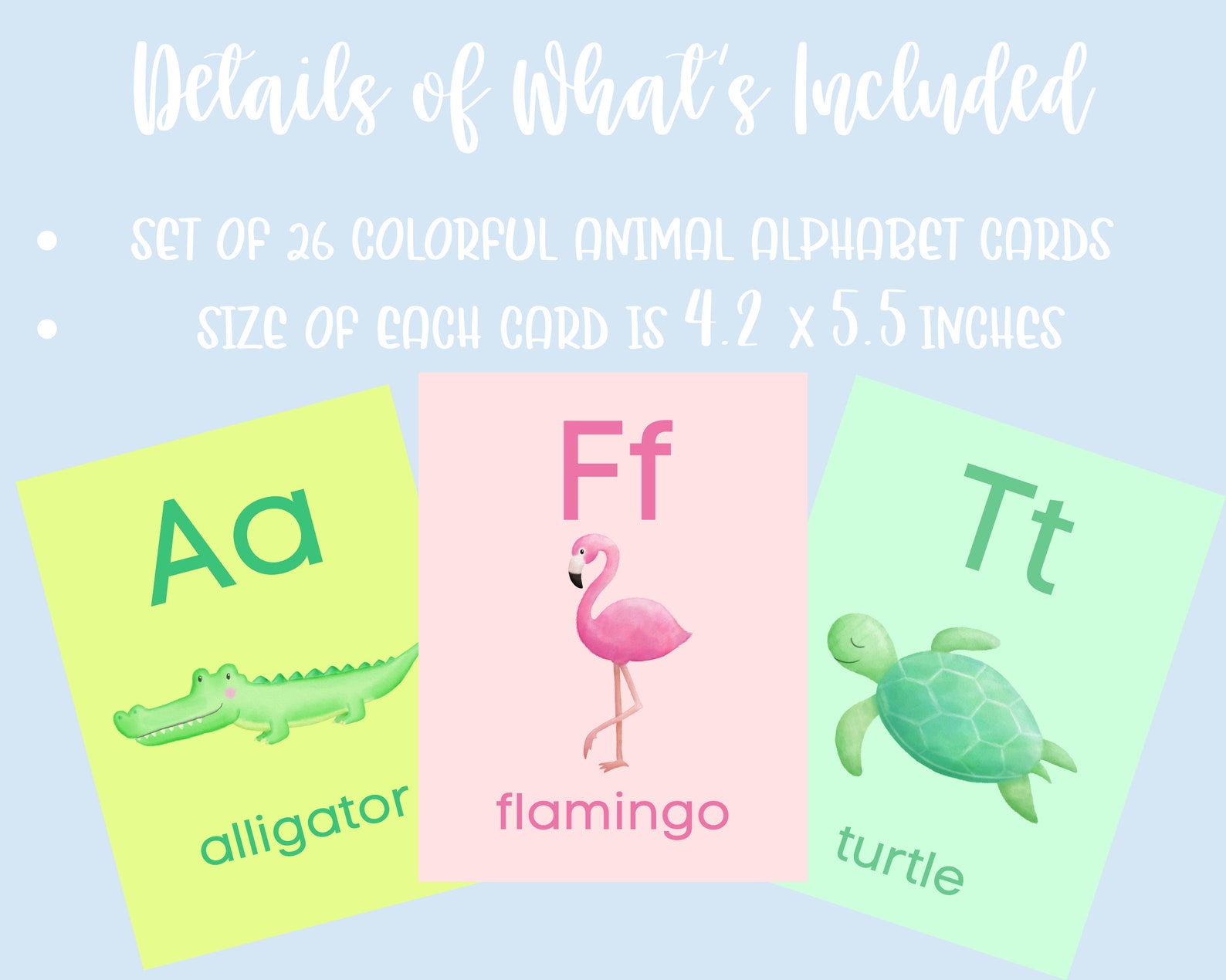 ANIMAL ALPHABET Baby Flash Cards | Rainbow Edition | 26 Colorful Flash ...