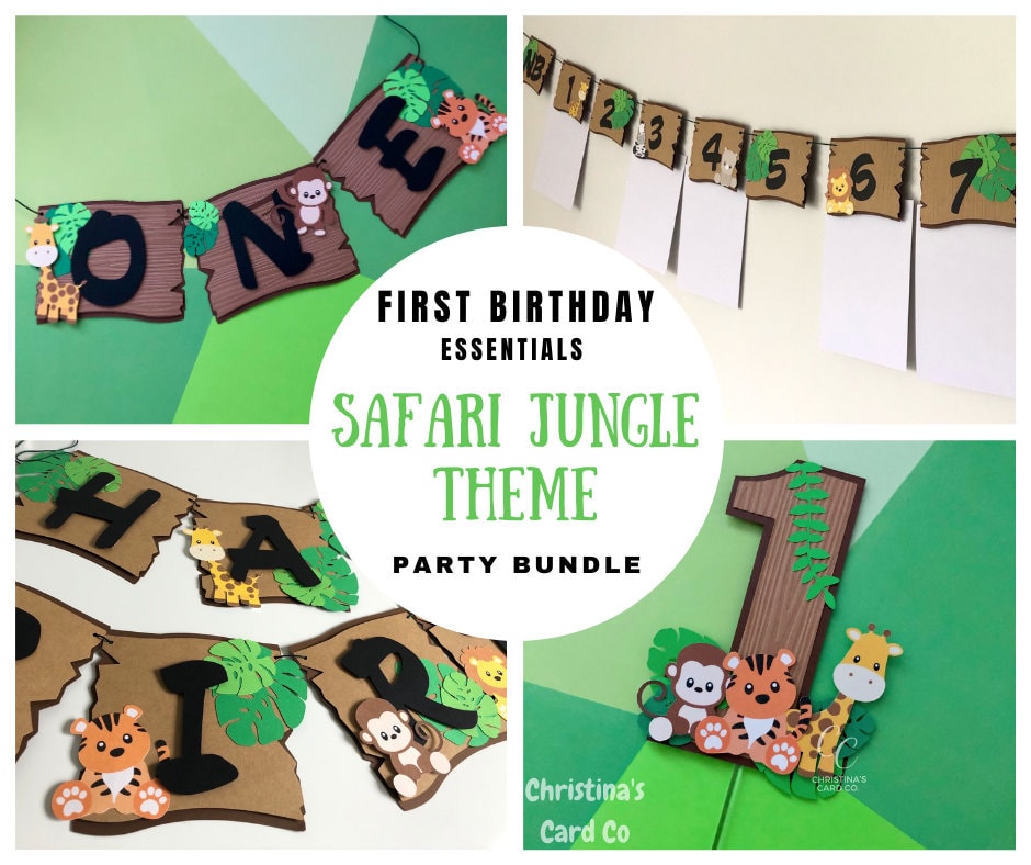 FIRST BIRTHDAY ESSENTIALS Safari Jungle Theme Party Bundle | Etsy