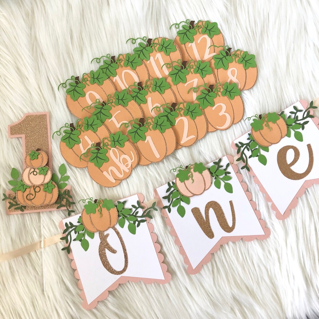First Birthday Little Pumpkin Theme Party Decorations | Cake Smash Set ...