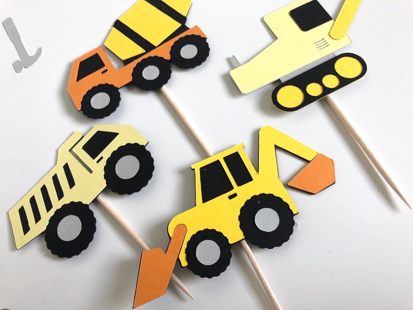 Construction Truck Cupcake Toppers | Digger Trucks, Cement Trucks ...
