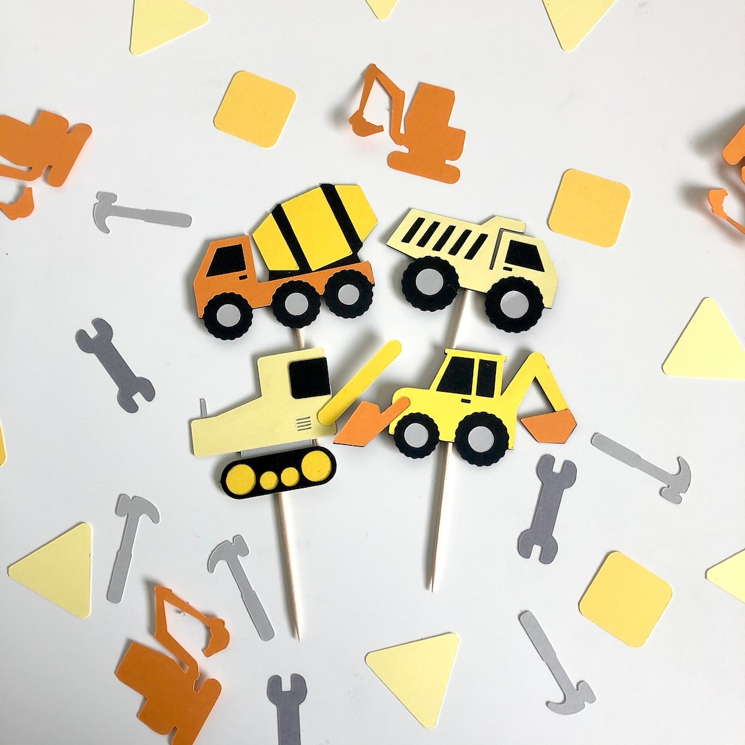 Construction Truck Cupcake Toppers | Digger Trucks, Cement Trucks ...
