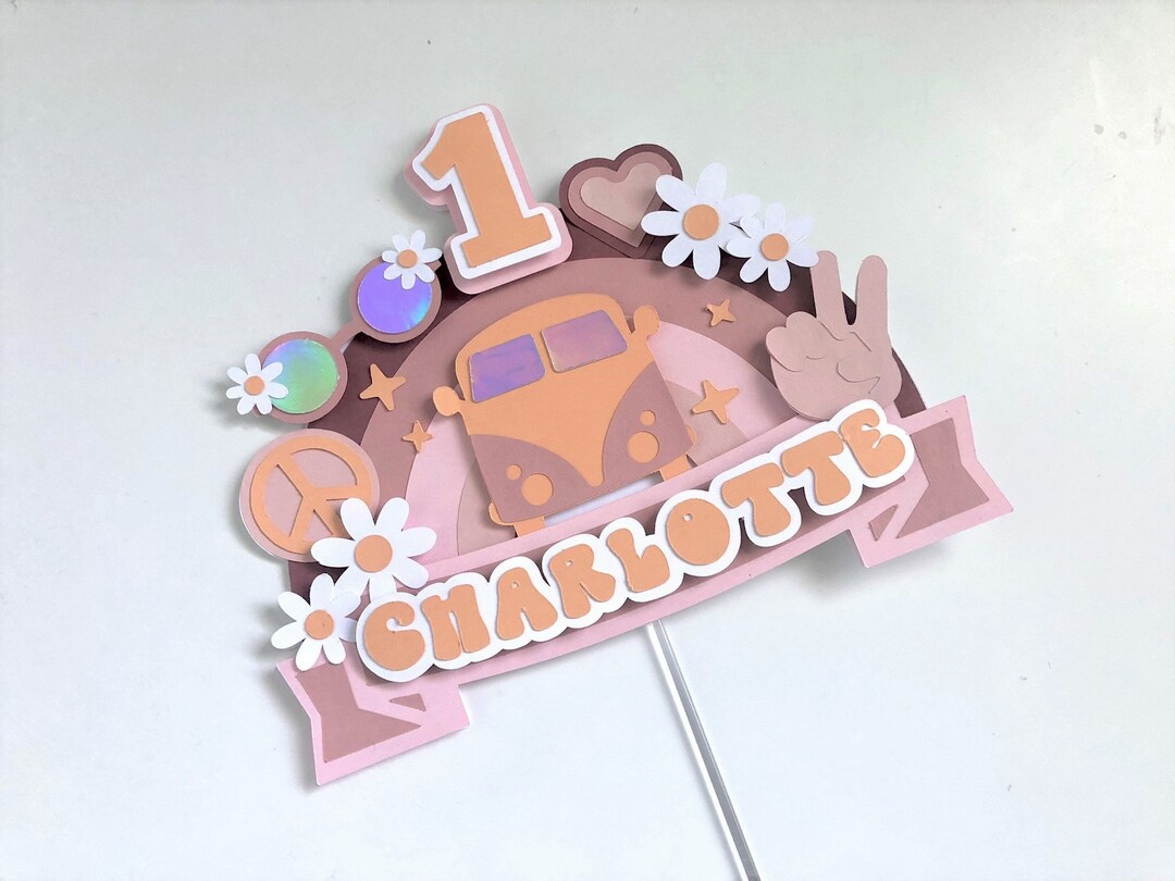 Groovy Cake Topper | Groovy One | Two Groovy | Retro Hippie Theme Party ...