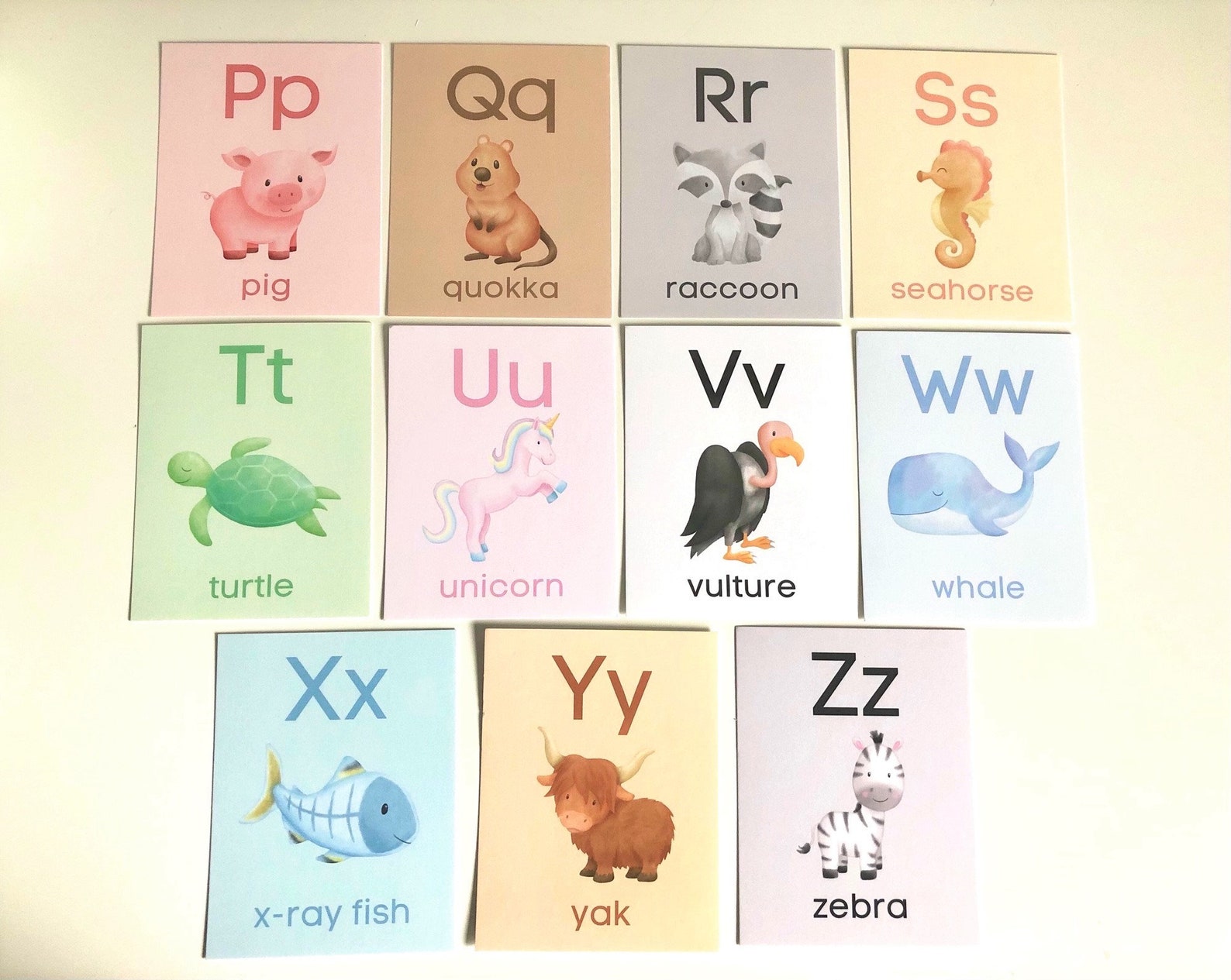 ANIMAL ALPHABET Baby Flash Cards | Rainbow Edition | 26 Colorful Flash ...