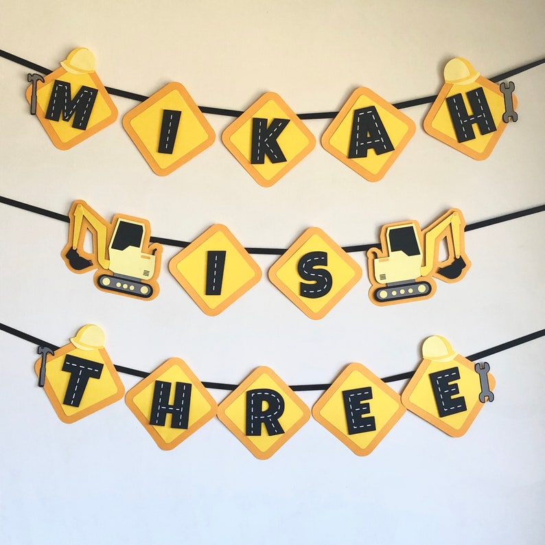 First Birthday Cake Topper | Construction Theme Birthday Party ...