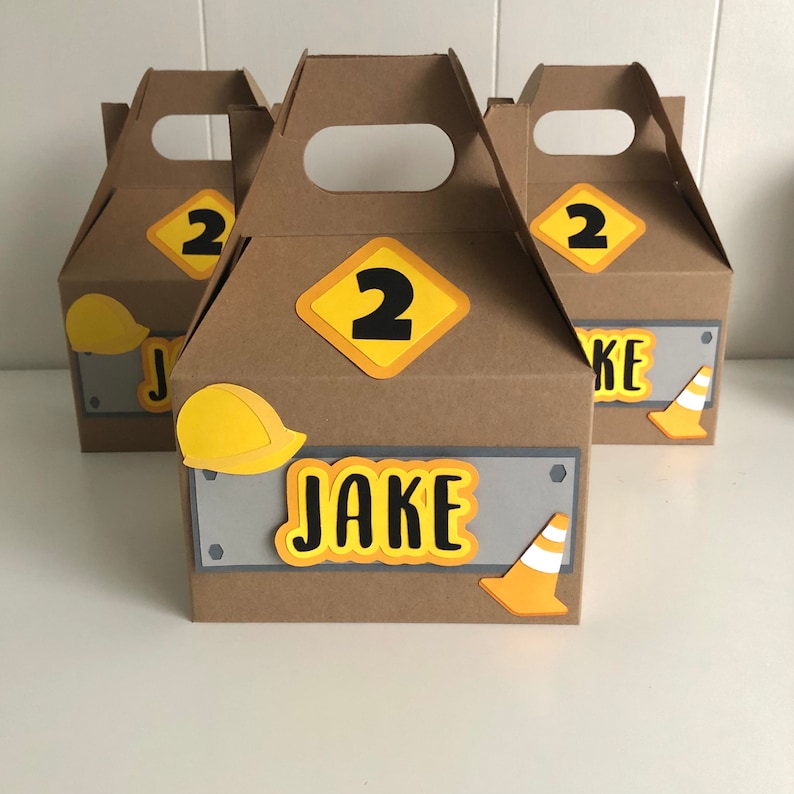 Construction Theme Party Favor Boxes 6x4x4 Inch Gable Boxes - Etsy