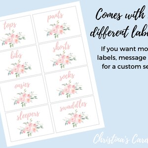 PRINTED & LAMINATED Nursery Drawer Labels | Peachy Pink | Baby Girl ...