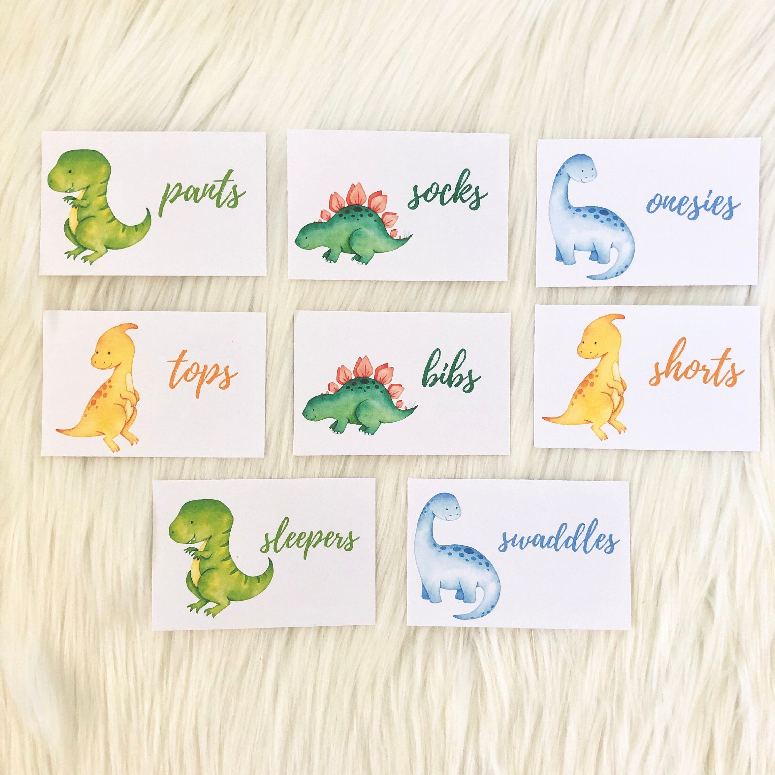 PRINTED & LAMINATED Baby Drawer Labels Colorful Rainbow - Etsy