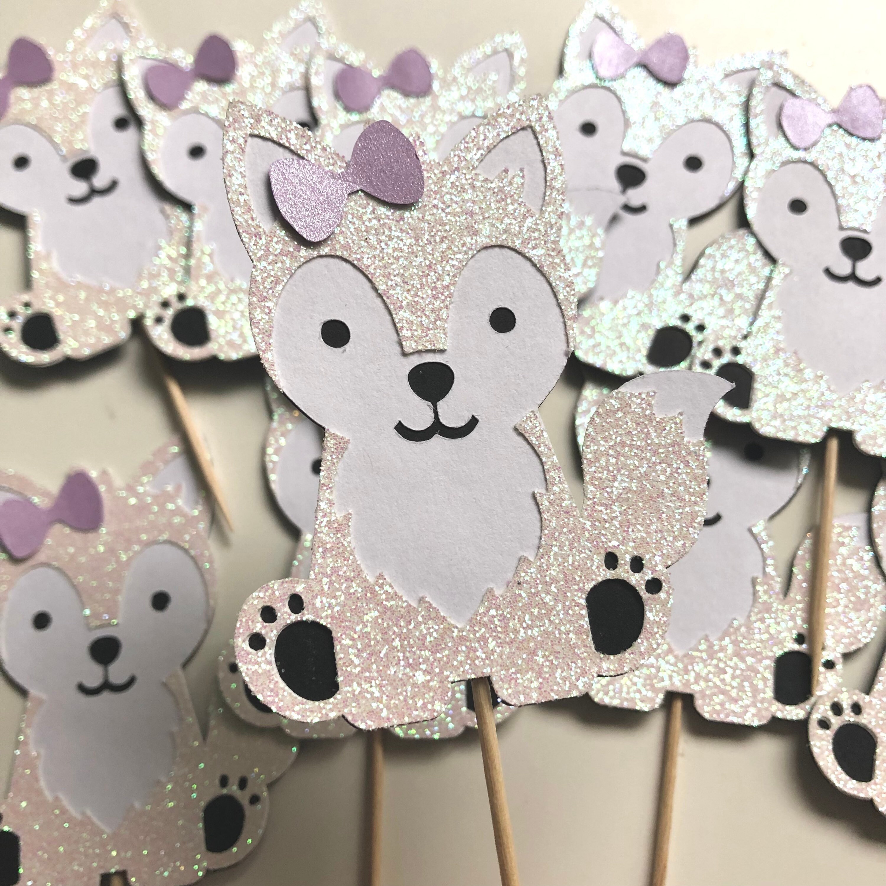 Wolf Cupcake Toppers Arctic Animals Winter Wonderland Theme - Etsy