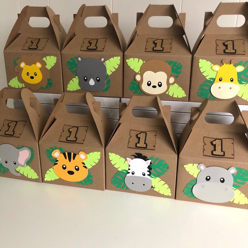 Safari Jungle Theme Party Favor Boxes 6x4x4 Inch Gable Boxes - Etsy