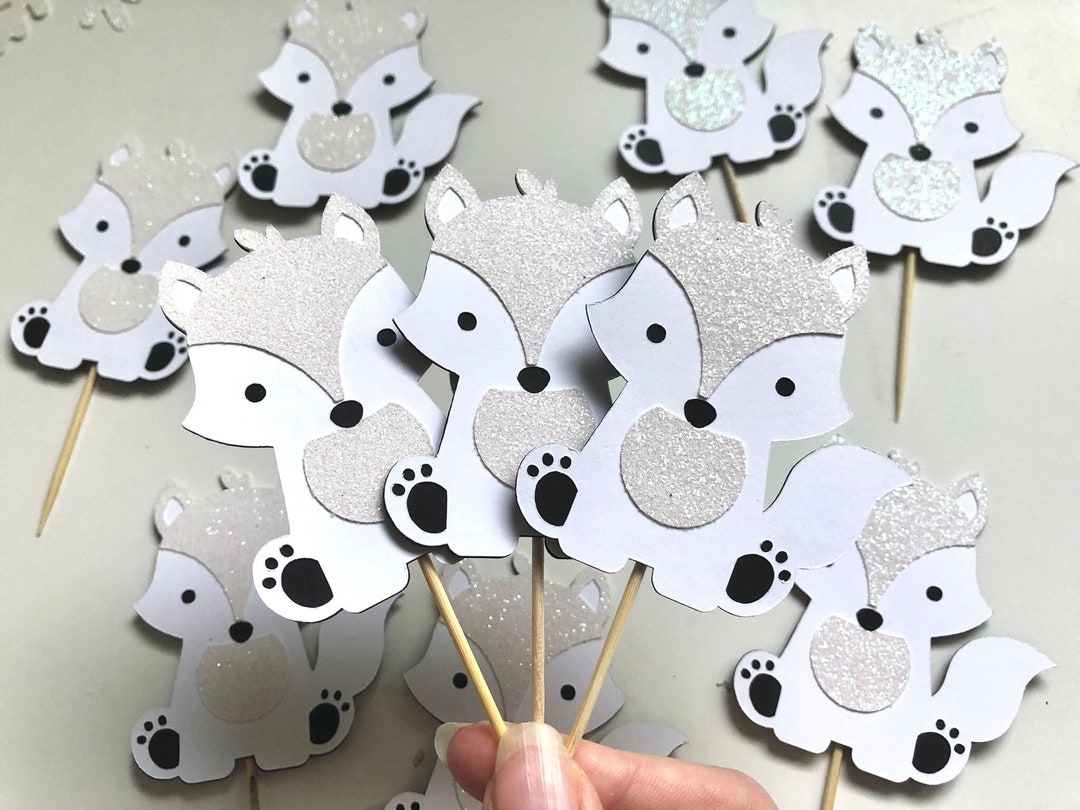 Arctic Fox Cupcake Toppers | Arctic Animals Winter Wonderland Theme ...