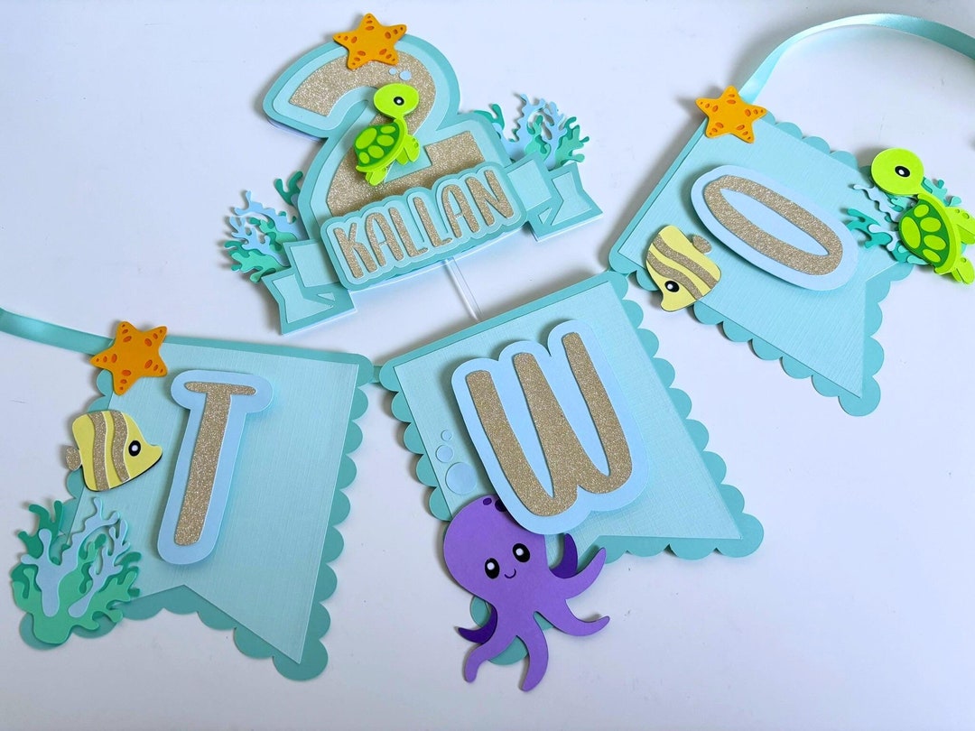 Under the Sea Cake Smash 2nd Birthday Set | Custom Age and Name Topper ...