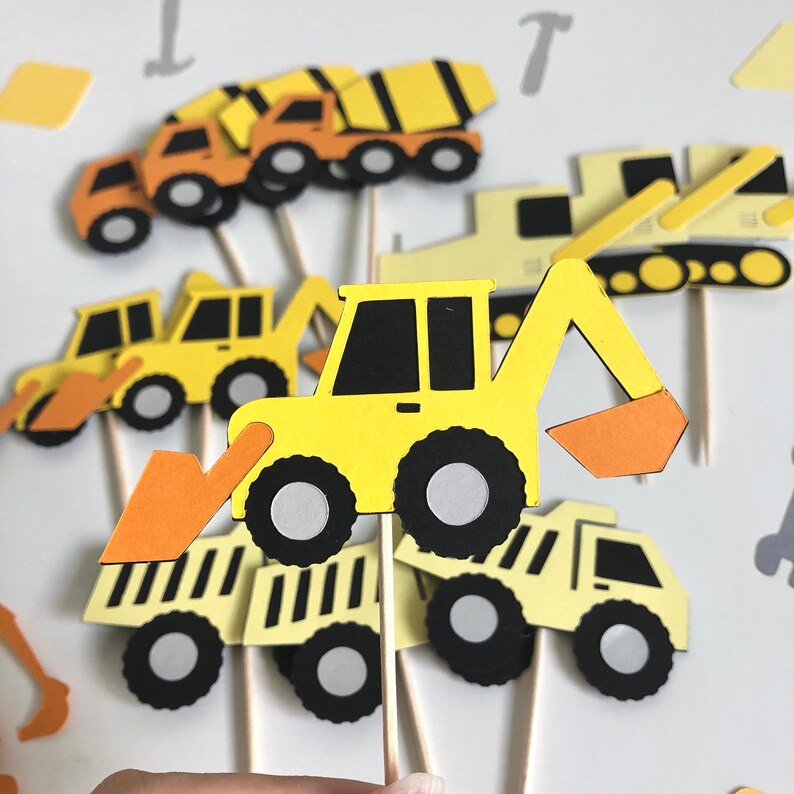 Construction Truck Cupcake Toppers | Digger Trucks, Cement Trucks ...