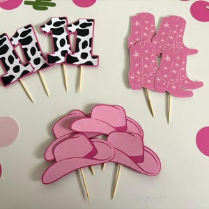 Pink Cowgirl Rodeo Cupcake Toppers | Customizable Any Age | My First ...