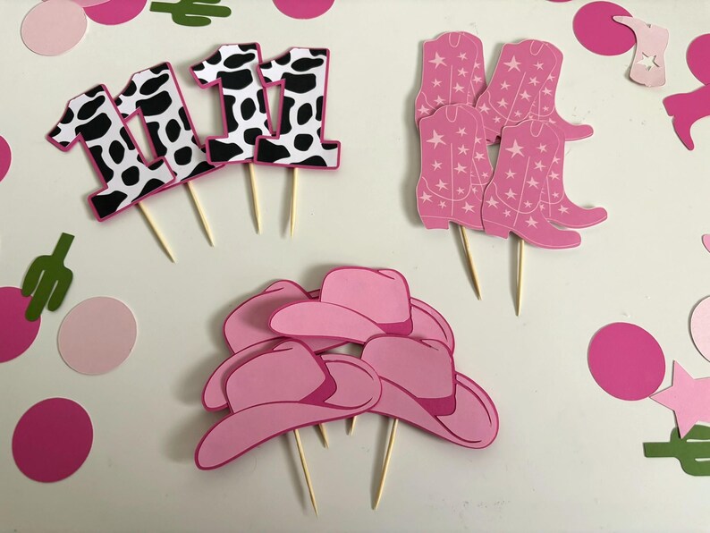 Pink Cowgirl Rodeo Cupcake Toppers | Customizable Any Age | My First ...