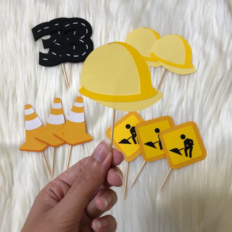 Construction Theme Cupcake Toppers Pack of 12 Cupcake - Etsy