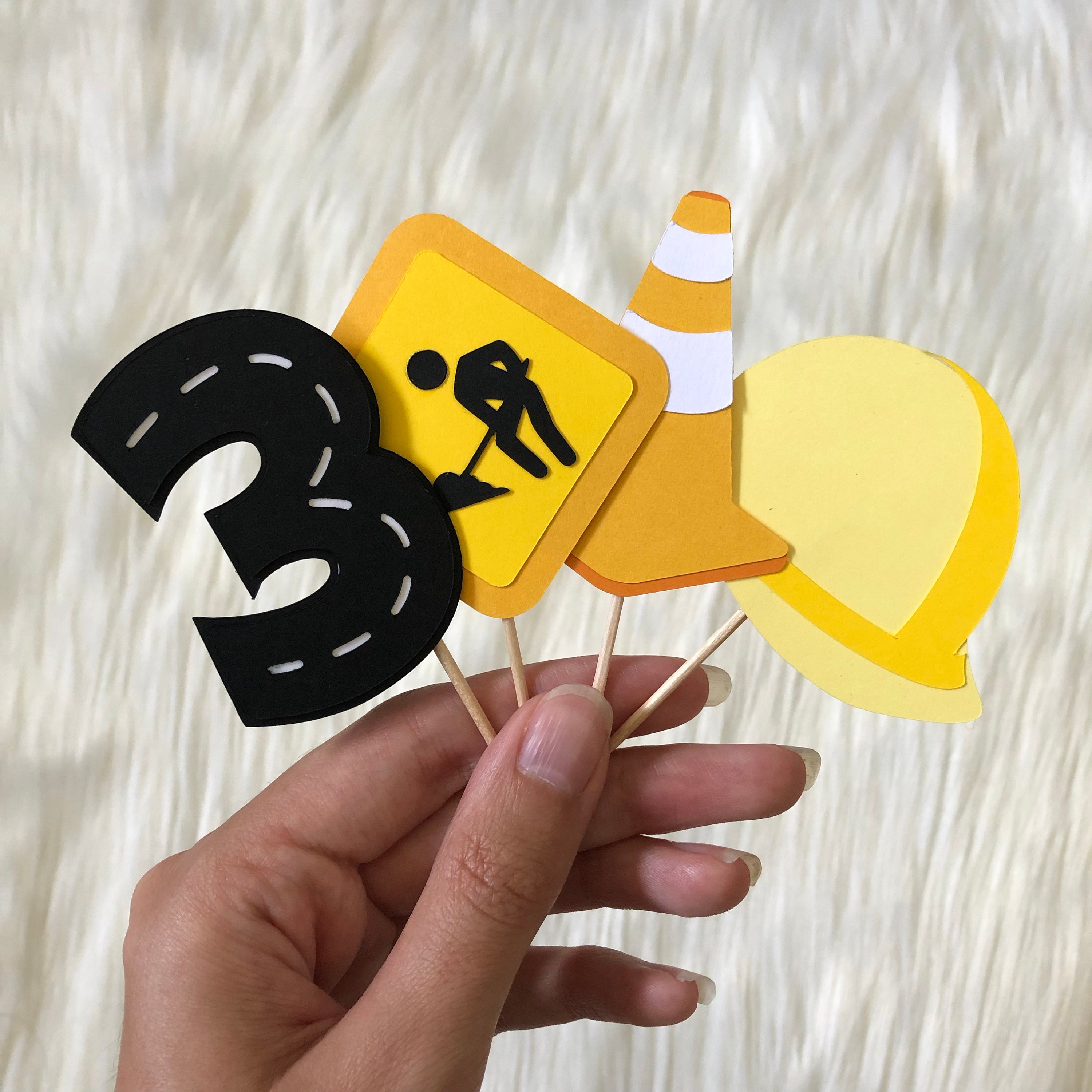 Construction Theme Cupcake Toppers Pack of 12 Cupcake - Etsy