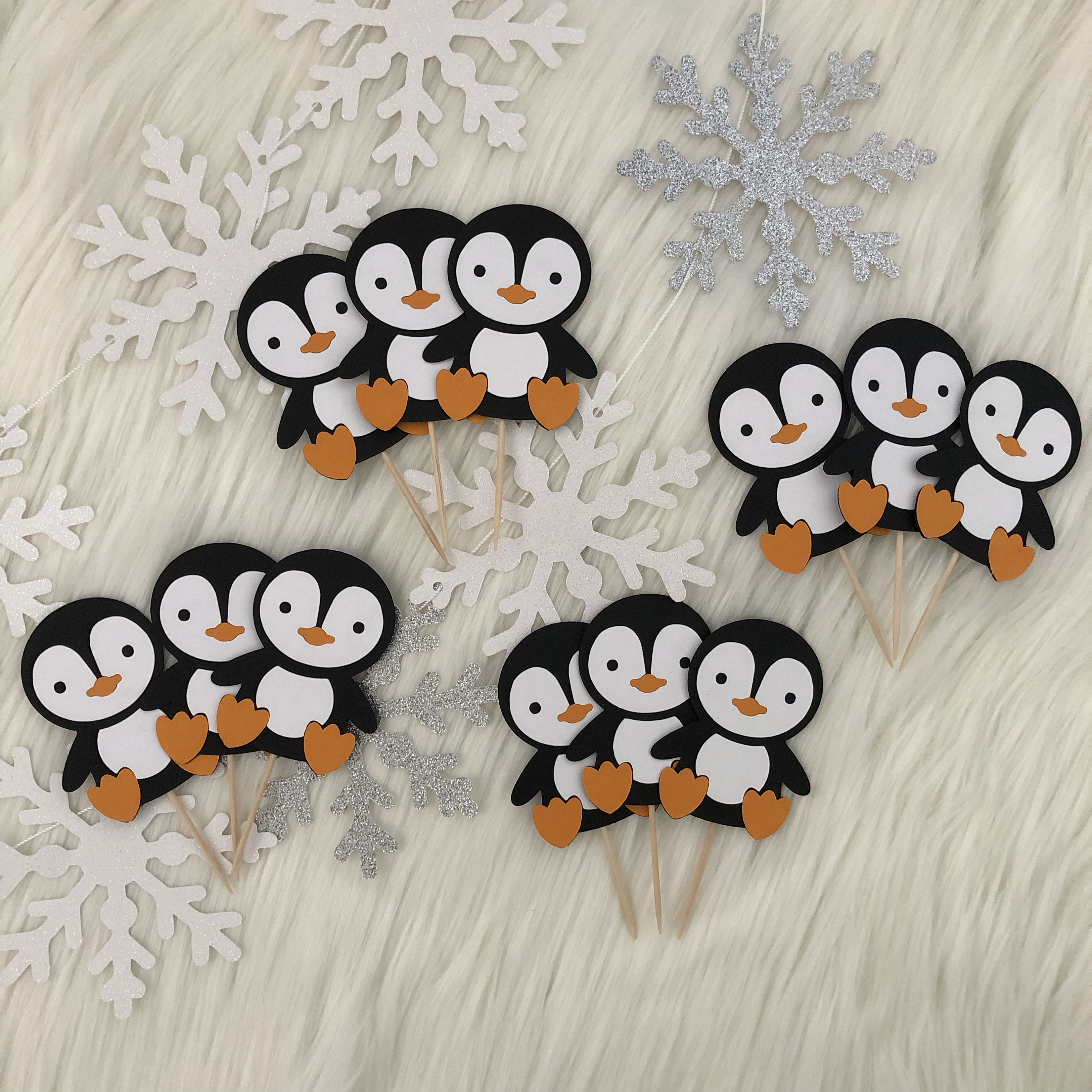 Penguin Cupcake Toppers Arctic Animals Winter Wonderland | Etsy