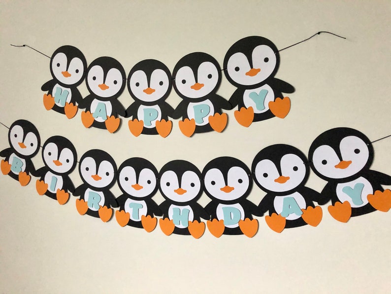 Penguin Birthday Banner | Arctic Animal Theme Winter Wonderland Baby ...