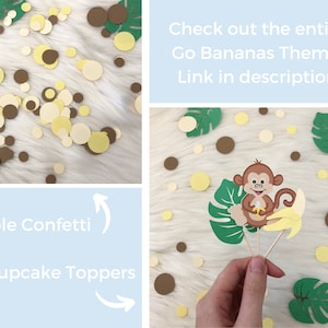 Personalized Jungle Monkey Cake Topper | Go Bananas Theme | Safari ...