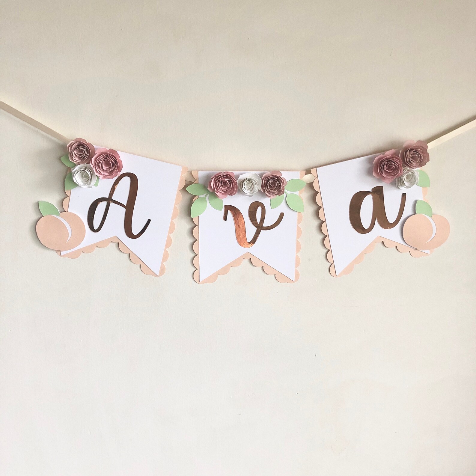 Peachy Sweet Banner | Happy Birthday Banner | Name and Age Banner ...