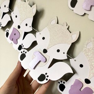 Arctic Fox Birthday Banner | Arctic Animal Theme Winter Wonderland Baby ...